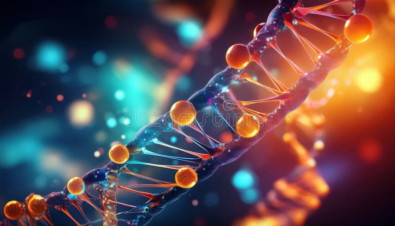 Cool 3d Dna Structure Molecules on a Bright Light Blue Colored ...