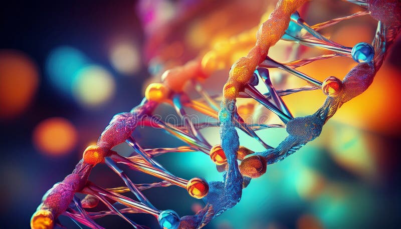 Cool 3d Dna Structure Molecules on a Bright Light Blue Colored ...