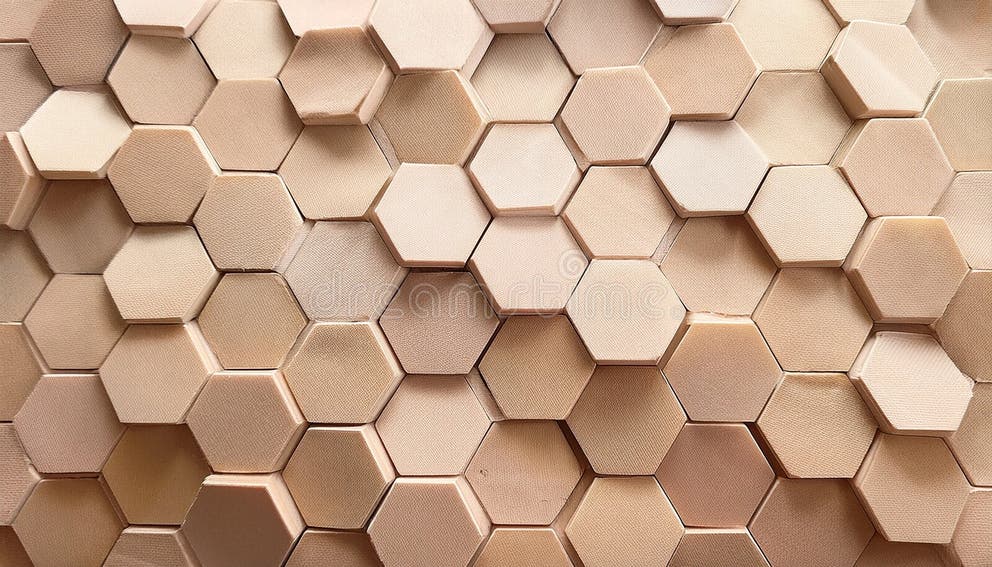 Cool 3d Hexagon Pattern Beige and White Background Wallpaper Design ...