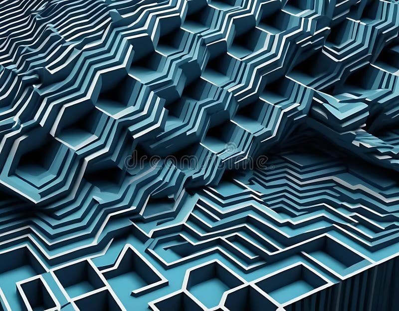 Cool 3D Illusion Pattern with Depth and Motion Stock Illustration ...