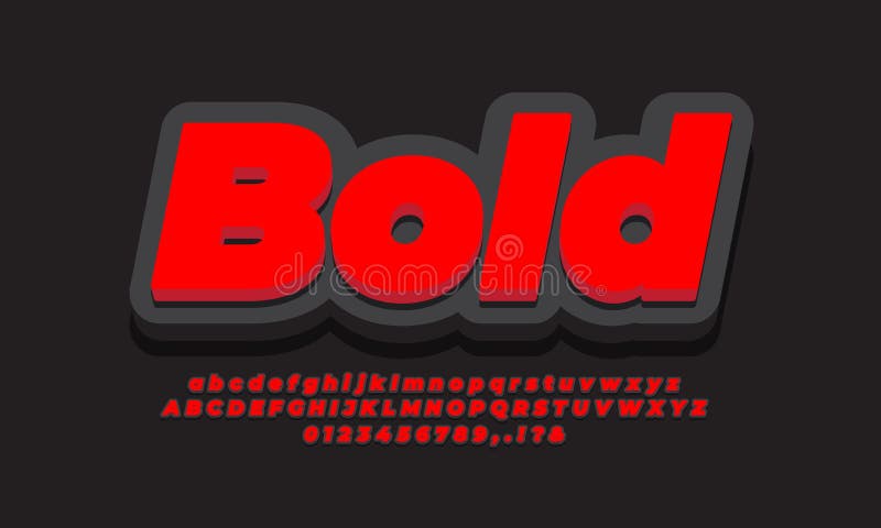 Cool 3d Red Black Text Effect or Font Effect Design Stock Vector ...
