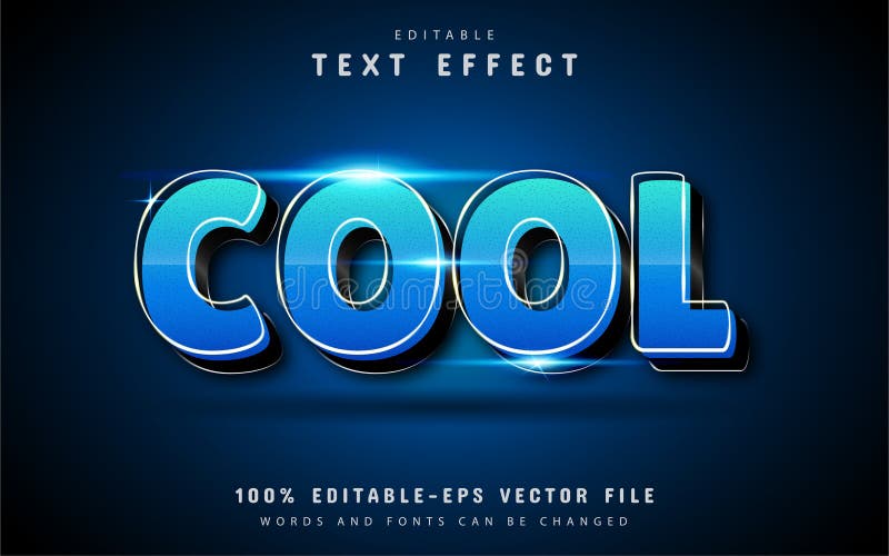 Cool 3d Text Effect with Blue Gradient Stock Vector - Illustration of ...