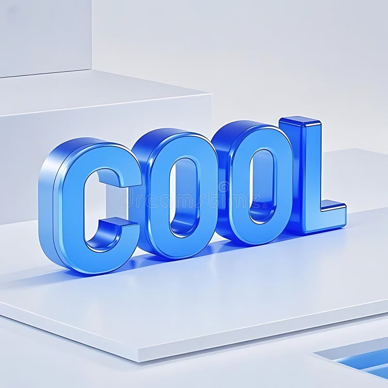 COOL 3D Text Effect Isolated on a White Background Stock Illustration ...