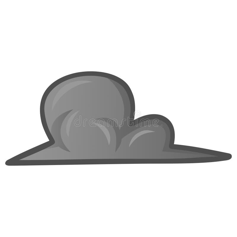 Cool Dark Grey Cloud Fluffy Doodle Drawing Vector Stock Vector ...