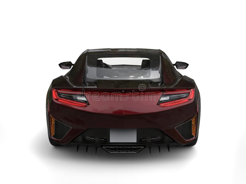 Cool Dark Red Metallic Concept Car - Back View Stock Illustration ...