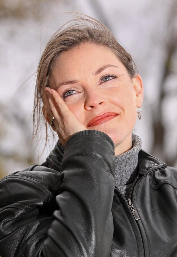 Cool day stock image. Image of beauty, happy, coat, fall - 22455171