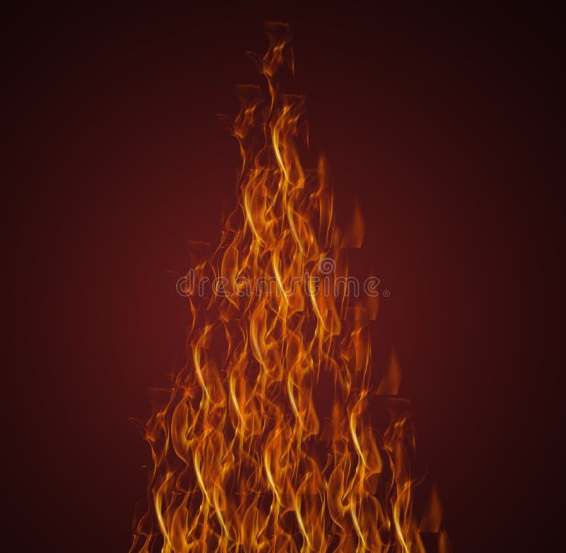 Digitally Generated Abstract Fire Image on Brown Background. Place for ...