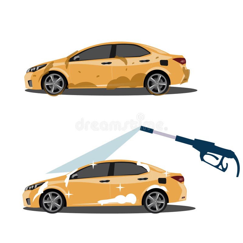 Cool on Dirty and Clean Car. Stock Vector - Illustration of liquid ...