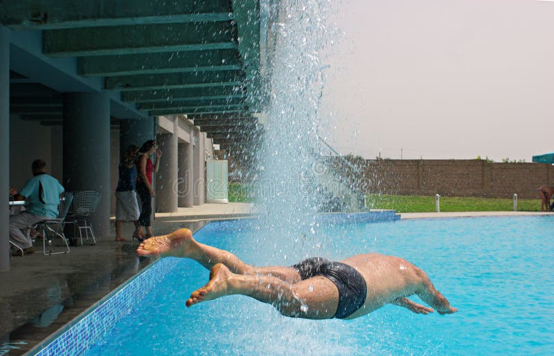 Cool dive. stock image. Image of jump, male, diving, heat - 1400275