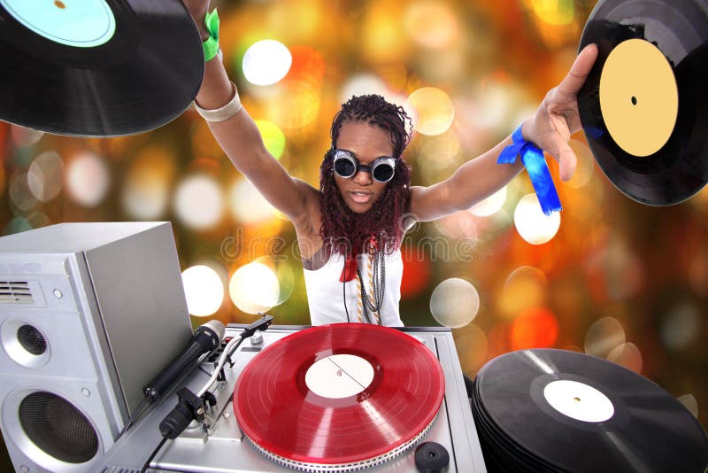 Cool kid DJ in action stock photo. Image of funky, nightclub - 10225364