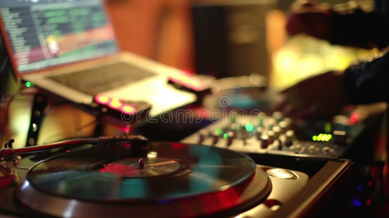 Cool DJ in bar stock video footage. Video of lights, male - 36633026