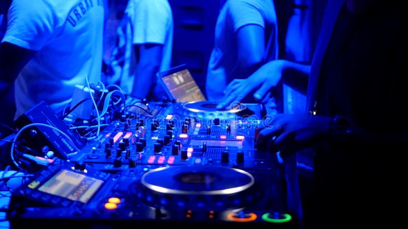 Cool Dj Behind the Turntables Stock Video - Video of dance, music ...