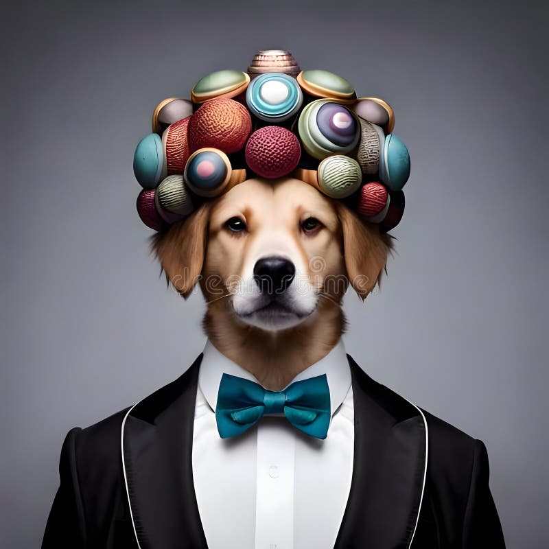 Cool Dog Wearing a Headdress - Ai Generated Image Stock Illustration ...