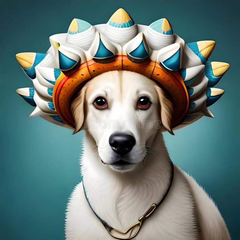 Cool Dog Wearing a Headdress - Ai Generated Image Stock Illustration ...