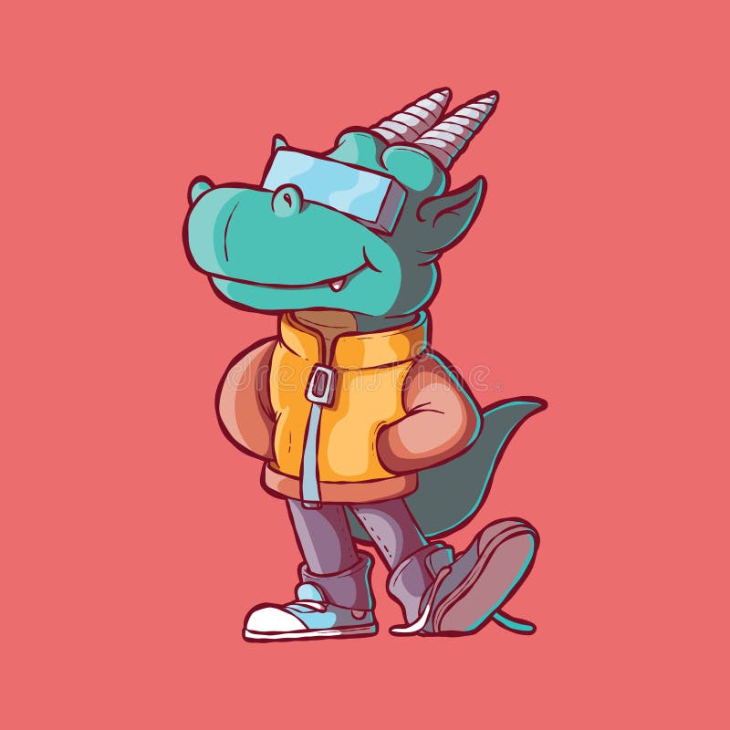 Cool Dragon Character in a Cool Pose Vector Illustration. Stock ...