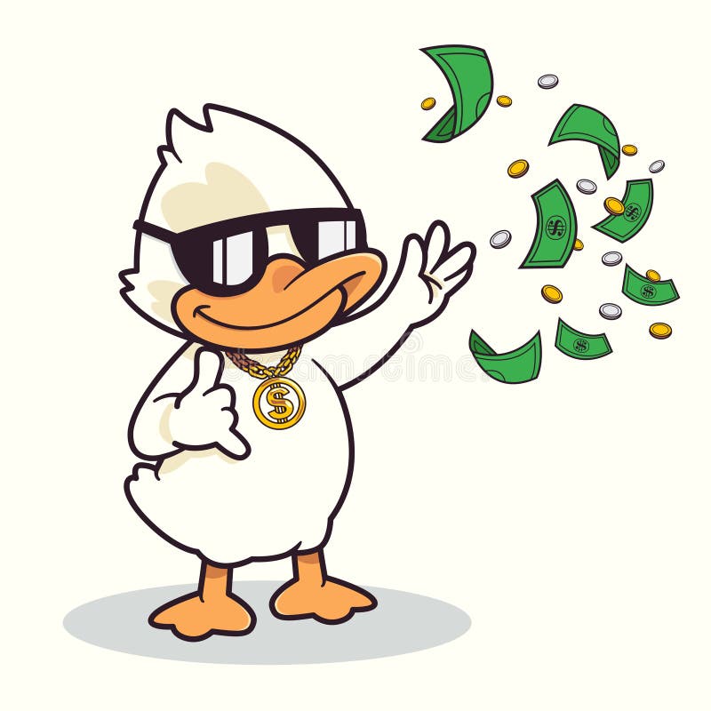 Cool Rich Duck stock vector. Illustration of duck, fame - 249774275