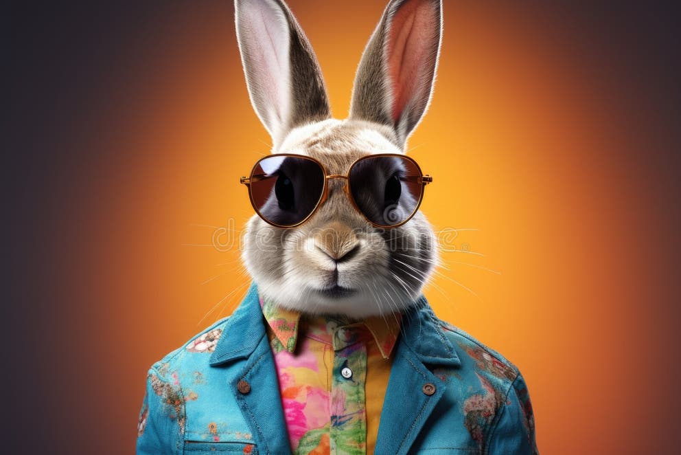 Cool Easter Bunny with Sunglasses AI Generated Stock Photo - Image of ...