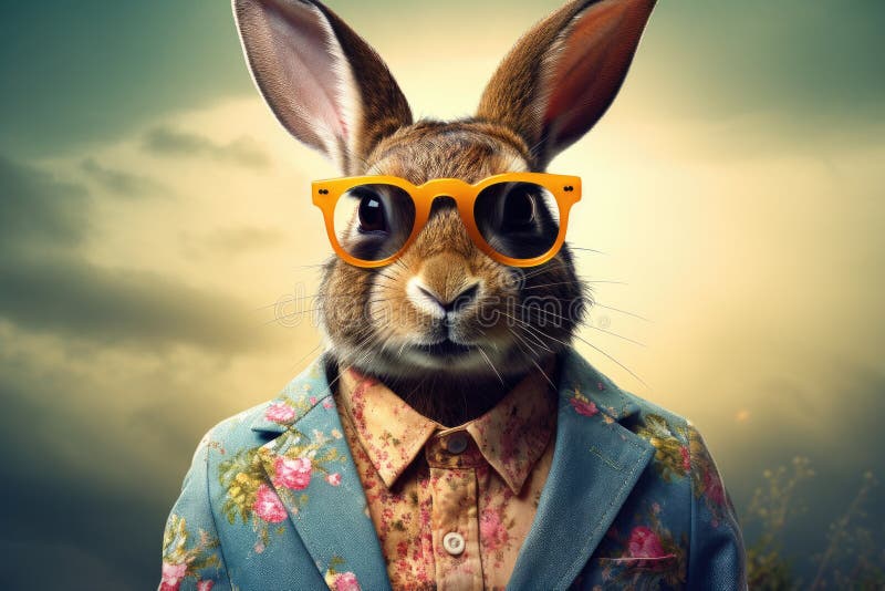 Cool Easter Bunny with Sunglasses AI Generated Stock Photo - Image of ...