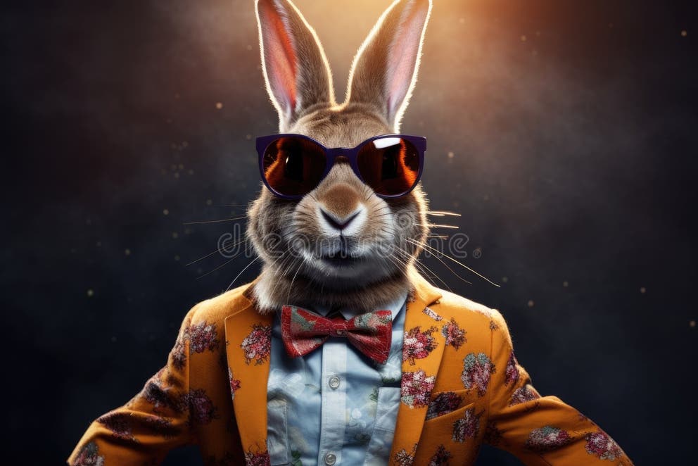 Cool Easter Bunny with Sunglasses AI Generated Stock Image - Image of ...