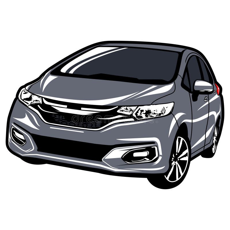 Cool and Elegant Car Front View Left Side Stock Vector - Illustration ...
