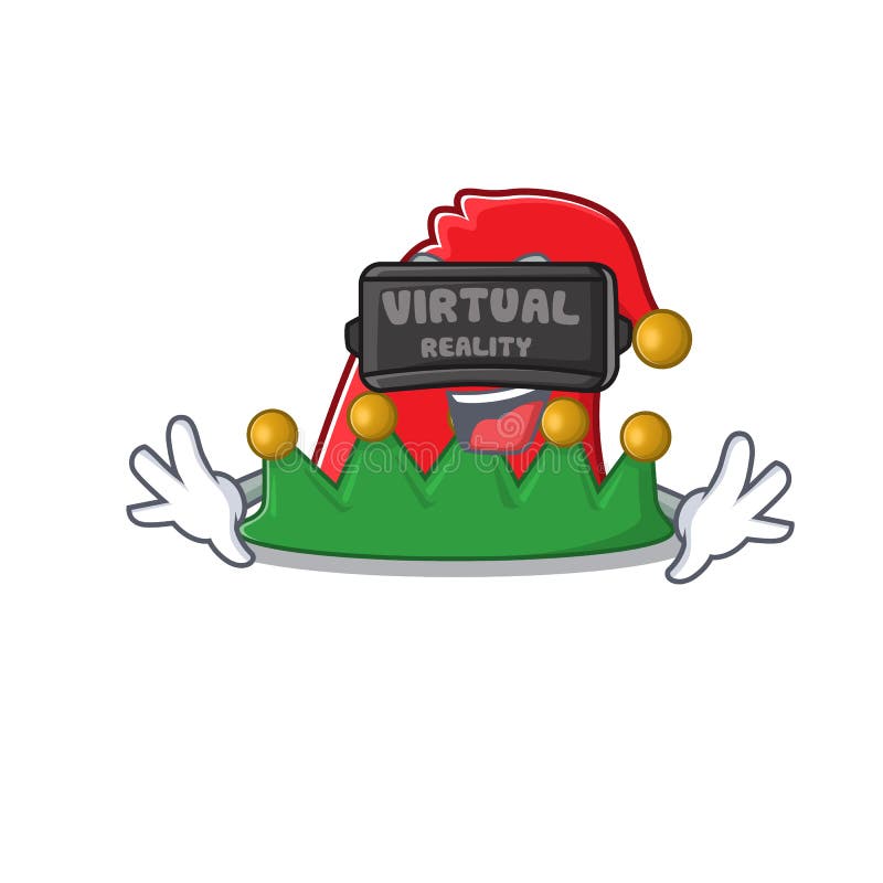 Cool Elf Hat Character in Virtual Reality Headset Stock Vector ...