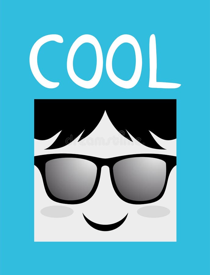 Cool face icon stock vector. Illustration of expression - 90631081