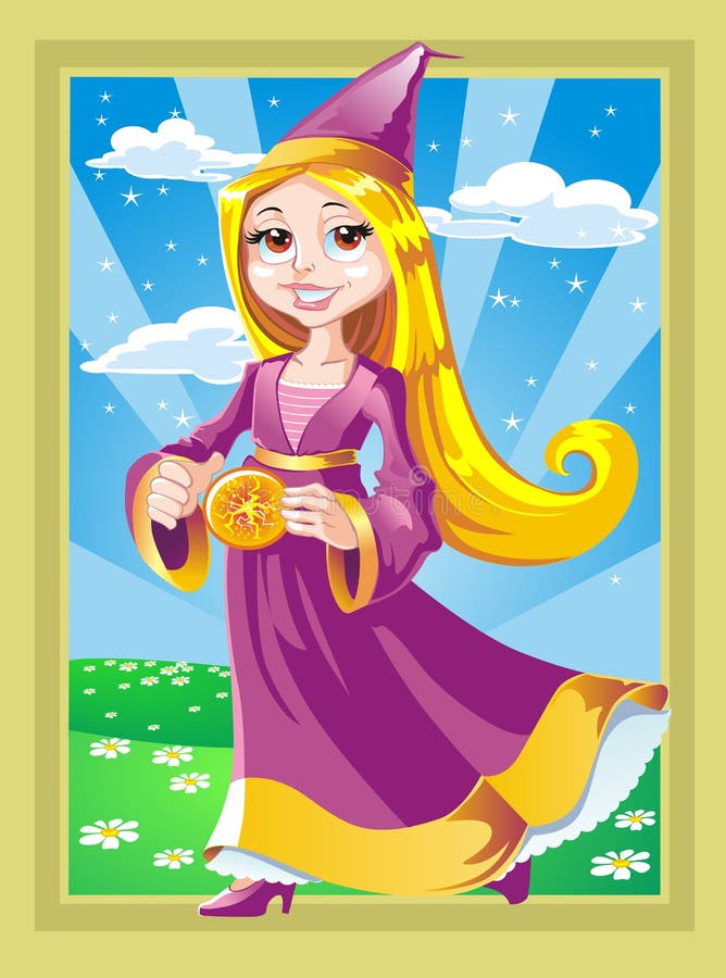 Cool fairy with fireball stock vector. Illustration of crown - 13332697