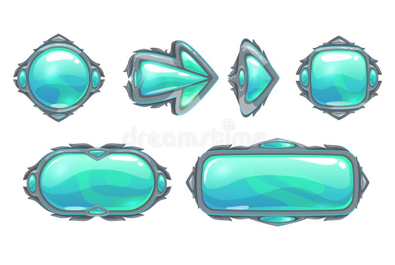 Blue web buttons long stock vector. Illustration of click - 9724706