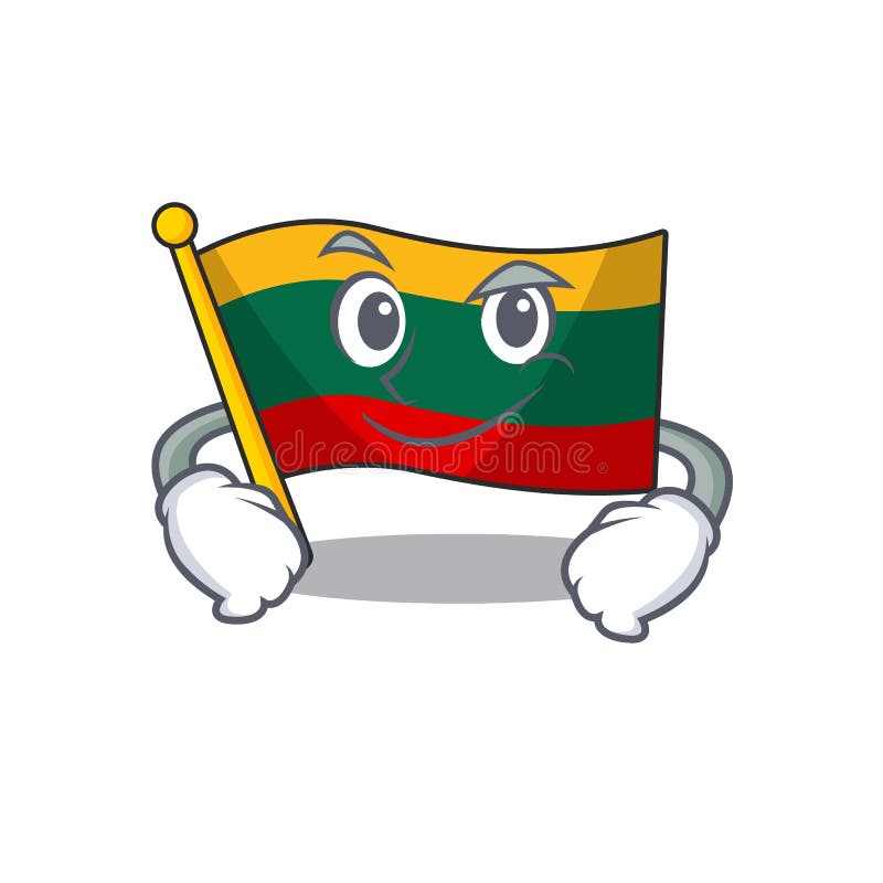 Cool Flag Lithuania Mascot Character with Smirking Face Stock Vector ...