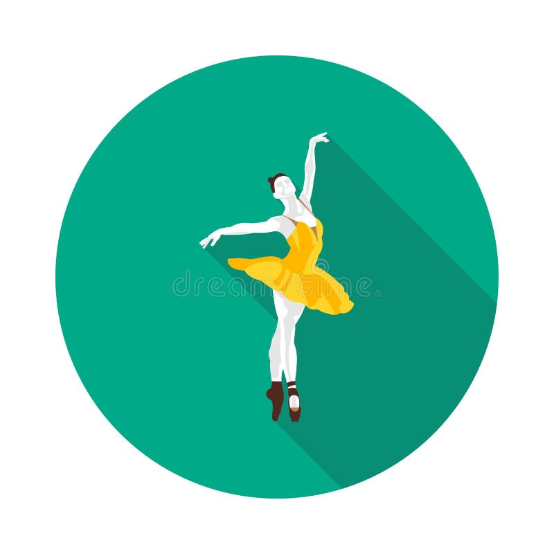 Cool flat ballerina icon stock vector. Illustration of girl - 111410317