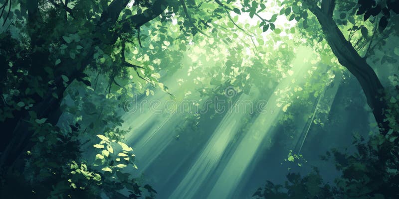 Cool Forest Canopy Background with Sunlight Filtering through the ...