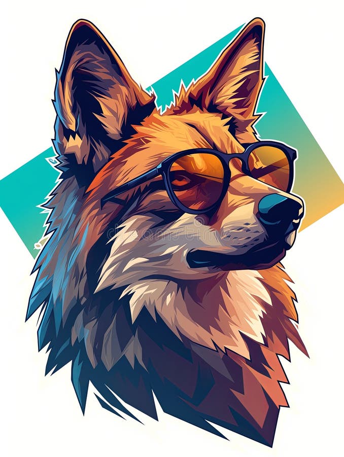 Cool Fox Wearing Sunglasses, Vector Art Illustration Stock Illustration ...