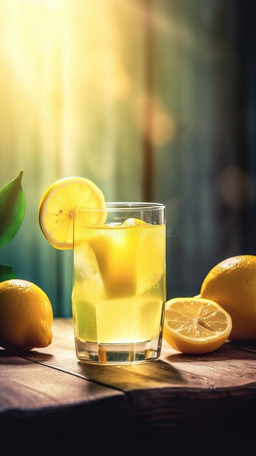 Cool Freshly Homemade Lemonade and Lemon. Generative AI Stock ...