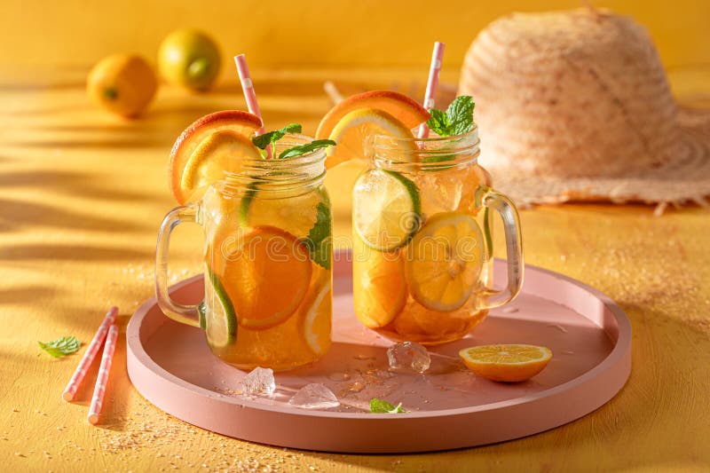 Cool Freshly Lemonade Drink Summer Hot Days Stock Photos - Free ...