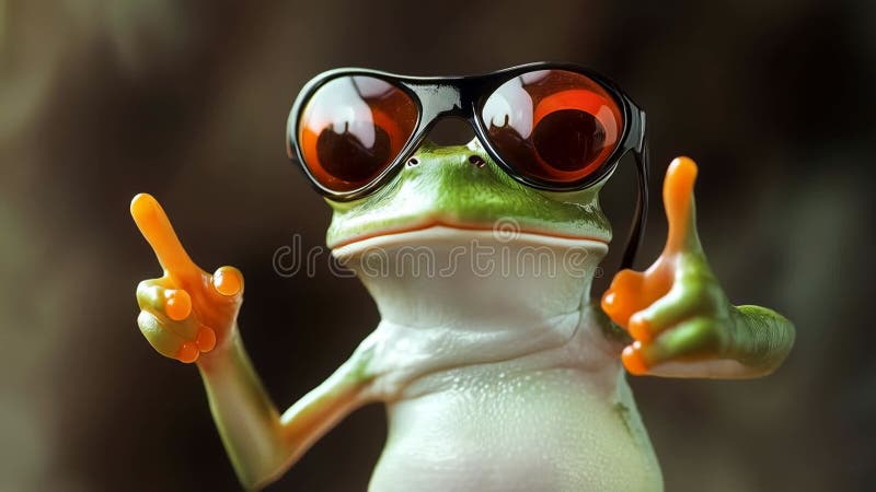 Cool Frog in Sunglasses with Fun Expression Stock Footage - Video of jungle, amphibian: 368816632