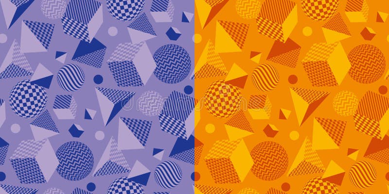 Cool and Fun Geometric Seamless Pattern. Stock Vector - Illustration of ...