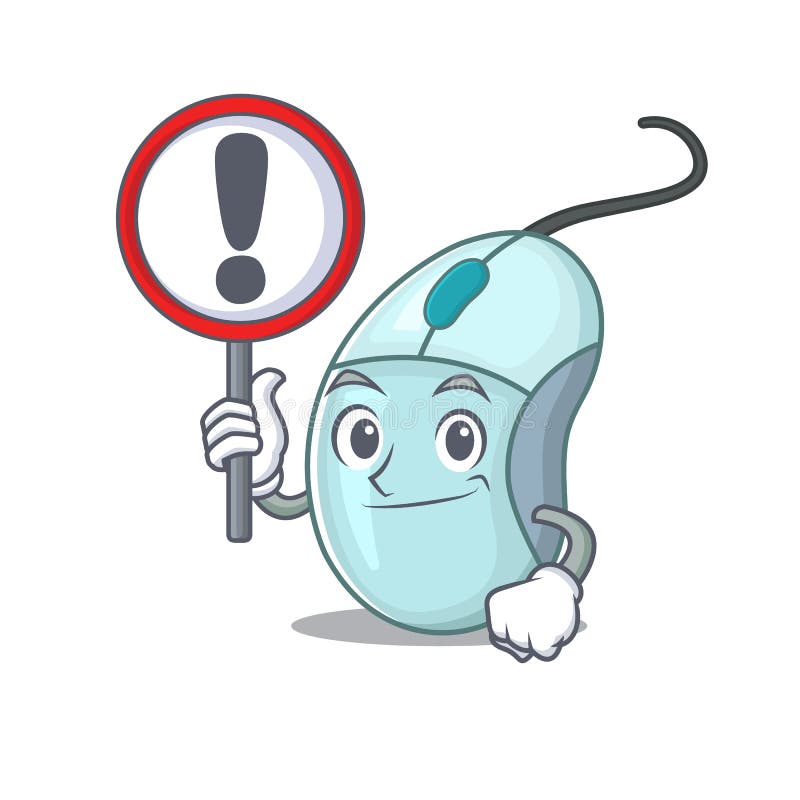 Cool and Funny Computer Mouse Raised Up a Sign Stock Vector ...