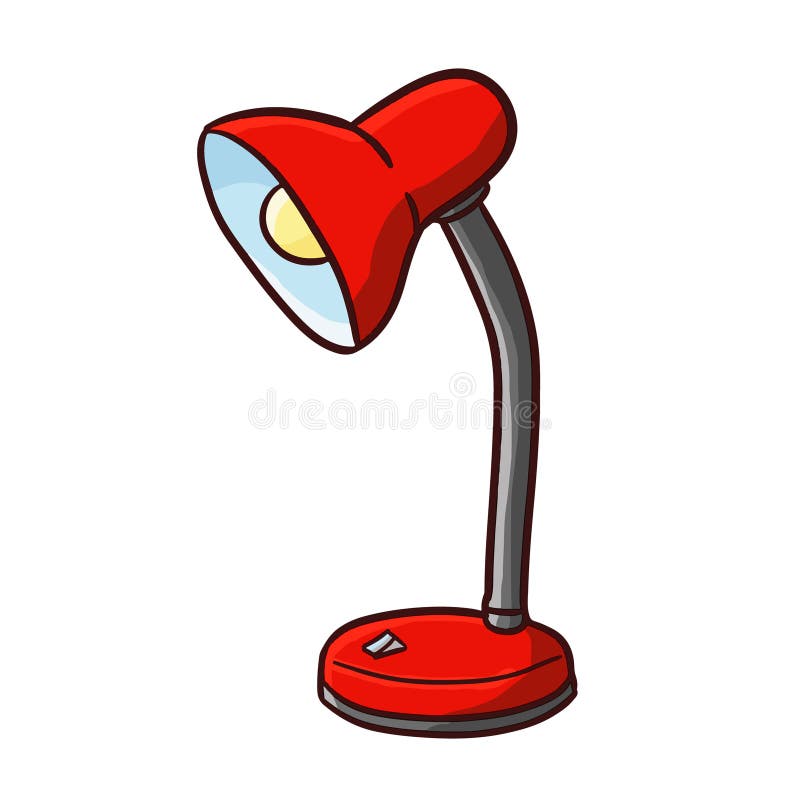 Cool and Funny Red Table Lamp for Study or Work Stock Vector ...