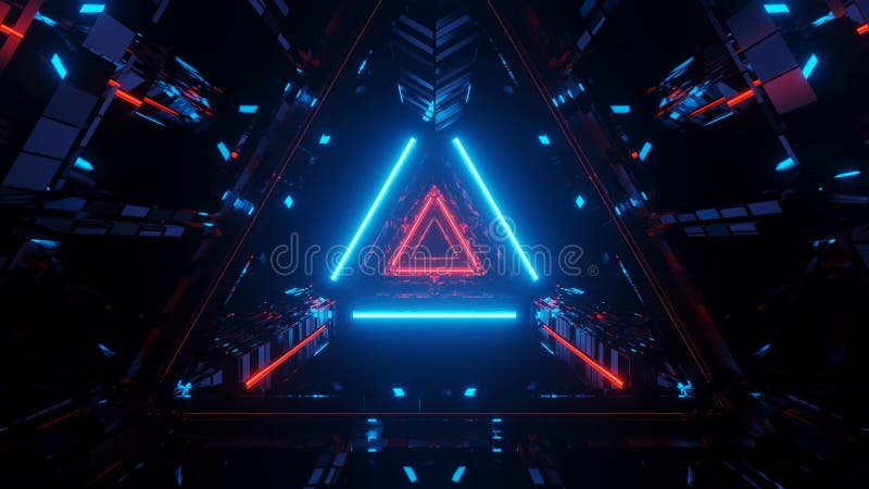 Cool Futuristic Background with Blue and Red Neon Lights Stock ...