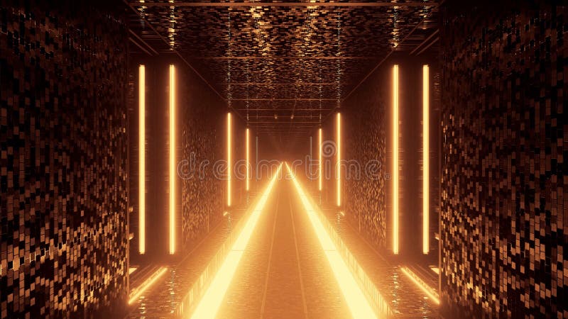 Cool Futuristic Background with Lit Yellow Flashing Lights Stock ...