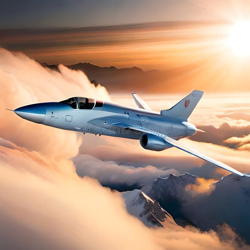 Cool Futuristic Plane - Ai Generated Image Stock Illustration ...