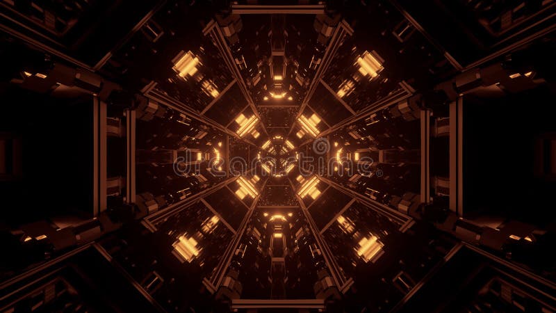 Cool Futuristic Sci-fi Techno Yellow Lights- Background Stock ...