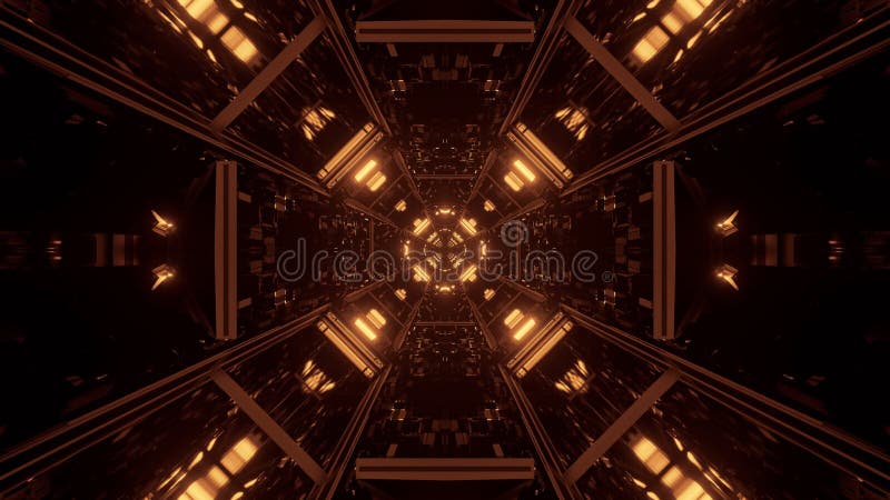 Cool Futuristic Sci-fi Techno Yellow Lights- Background Stock ...