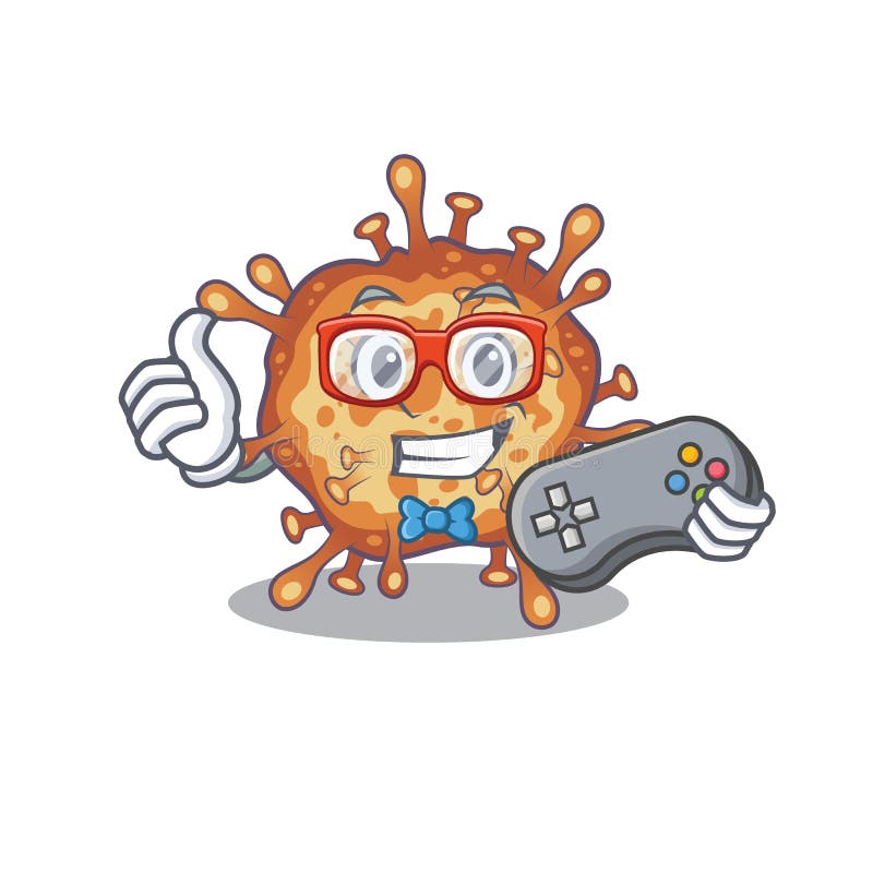 Cool Gamer of Retro Virus Corona Mascot Design Style with Controller ...