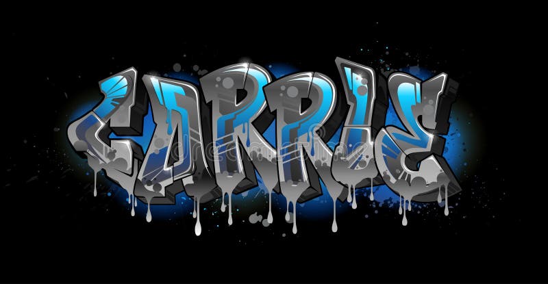 A Cool Genuine Wildstyle Graffiti Name Design - Carrie Stock Vector ...