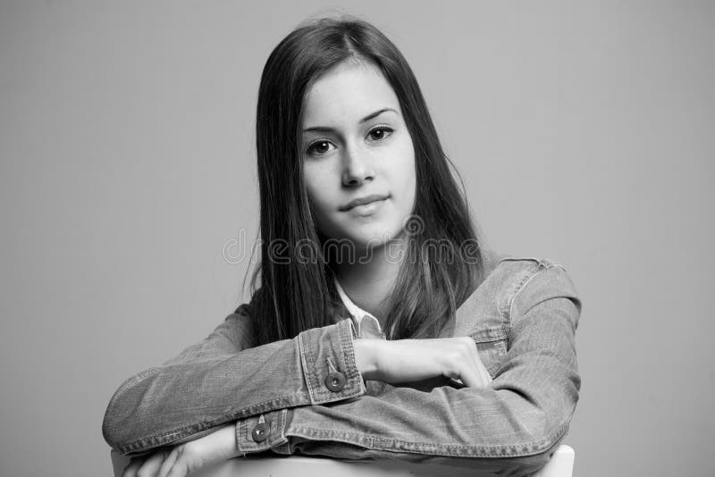 Cool girl. stock image. Image of purity, portrait, brunette - 60728925