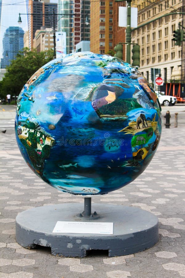 Cool Globe Exhibit in Manhattan, NYC. Editorial Stock Image - Image of ...