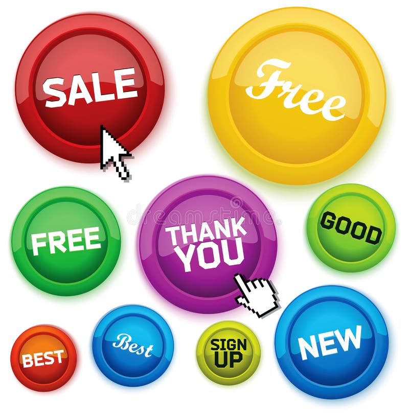 Cool Glossy Buttons for Your Business Website. Stock Vector ...