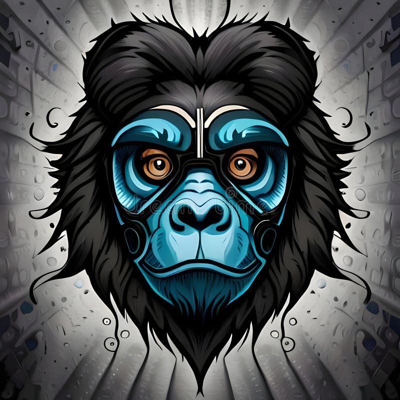 Illustration of a Stylish Ape: a Cool and Quirky Monkey with Purple Fur ...