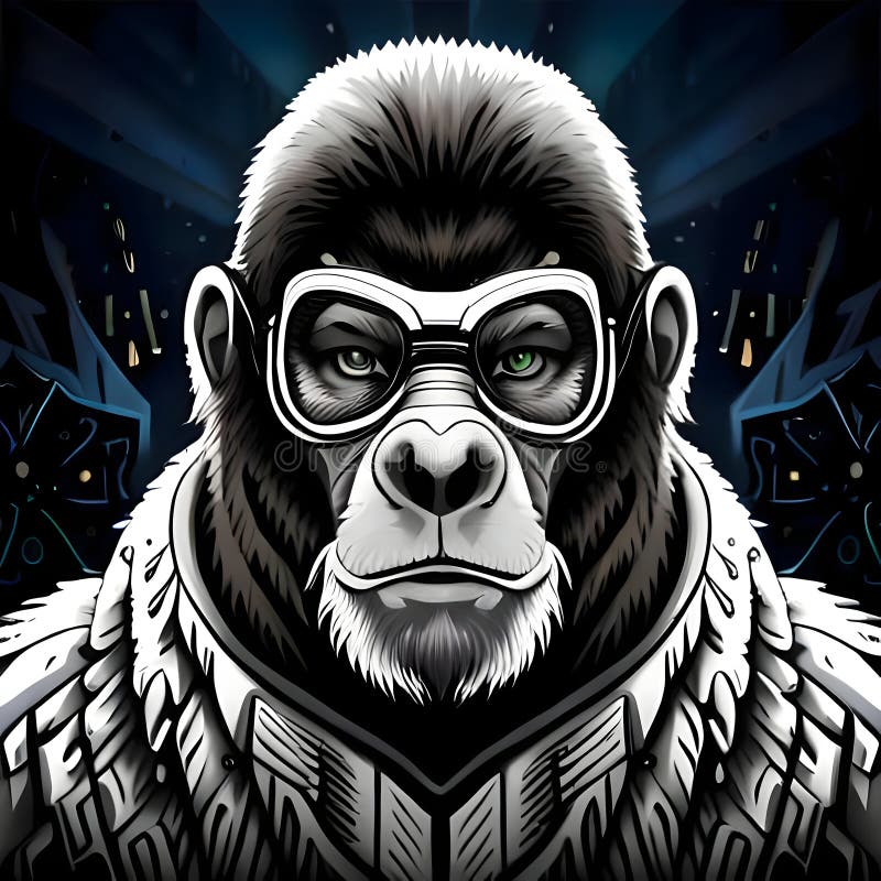 Cool Gorilla Looking at the Viewer - Ai Generated Image Stock ...